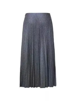 GENNY Pleated Metallic-effect Midi Skirt