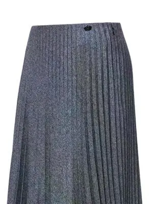 GENNY Pleated Metallic-effect Midi Skirt