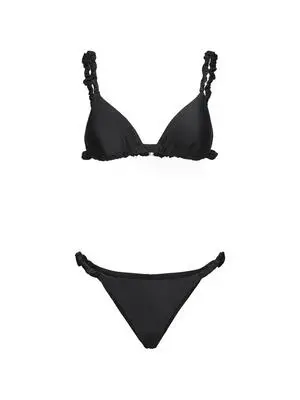 ME FUI Ruffled Triangle Bikini Set