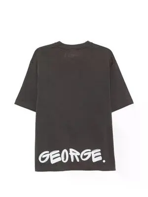 GEORGE. Slogan-print Drop-shoulder T-shirt