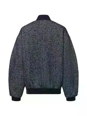 GENNY Herringbone-pattern Bomber Jacket