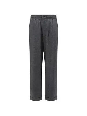 Giorgio Armani Elasticated-waistband Turned-up-cuffs Trousers - Grey