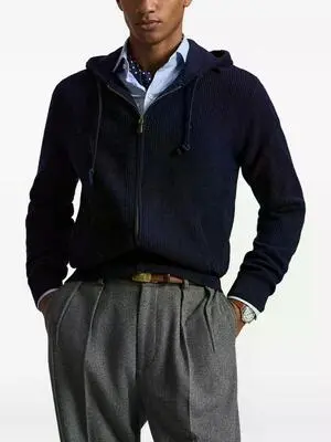 Polo Ralph Lauren Waffle-knit Wool-cotton Hooded Sweater
