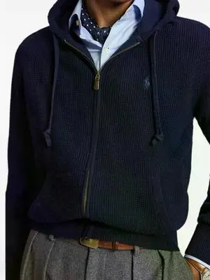 Polo Ralph Lauren Waffle-knit Wool-cotton Hooded Sweater