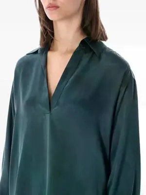 TOM FORD Silk Satin Polo With Embroidered Logo - Green