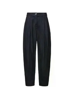 GENNY Pleated Tapered-leg Jeans