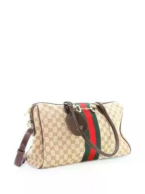 Gucci Borsetto Boston Bag Gg Canvas Large Handbag