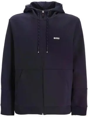 BOSS Colour-block Zip-up Hoodie - Blue