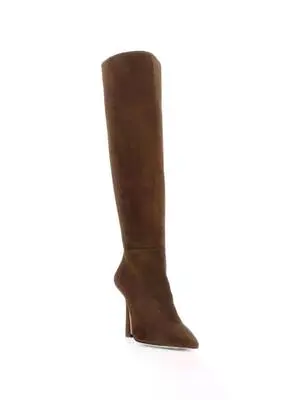 STUART WEITZMAN Pointed-toe Suede Knee-high Boots