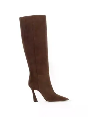 STUART WEITZMAN Pointed-toe Suede Knee-high Boots - Brown