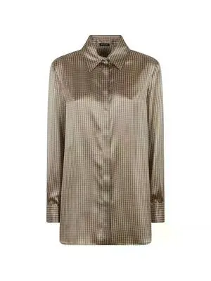Kiton Checked Silk Shirt