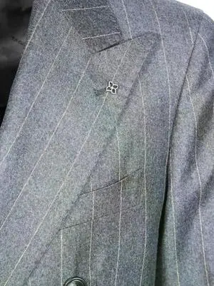 Tagliatore Vesuvio Pinstripe Double-breasted Suit - Grey