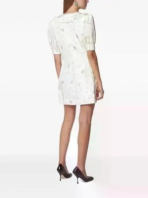Alessandra Rich Floral-print Ruffled-collar Dress