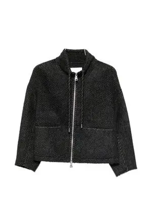 ERMANNO FIRENZE Drawstring-neck Ribbed-knit Jacket