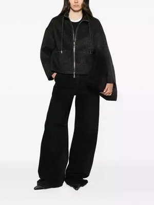 ERMANNO FIRENZE Drawstring-neck Ribbed-knit Jacket