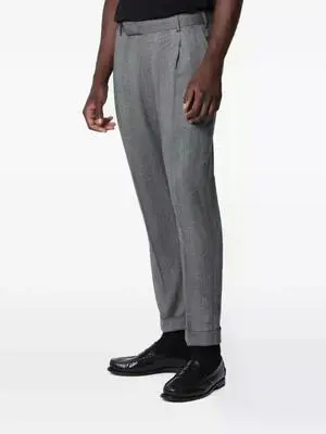 PT TORINO Herringbone-pattern Pleated Trousers