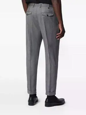 PT TORINO Herringbone-pattern Pleated Trousers