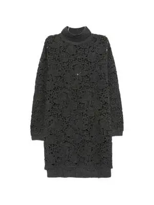 ERMANNO FIRENZE Lace-knit Roll-neck Midi Dress