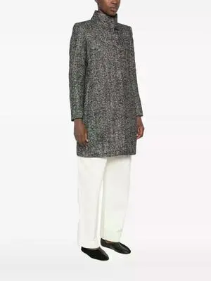 FAY Herringbone-pattern Funnel-neck Coat