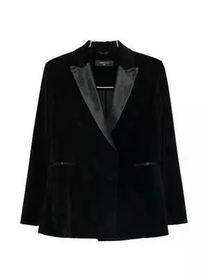 CIRCOLO 1901 Double-breasted Velvet Jacket - Black