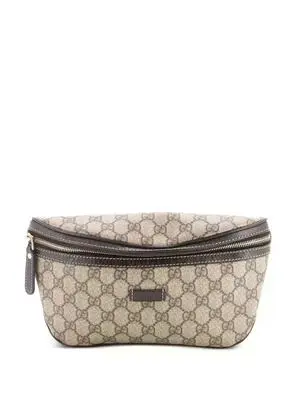 Gucci Gg Coated Canvas With Leather Belt Bag - Brown