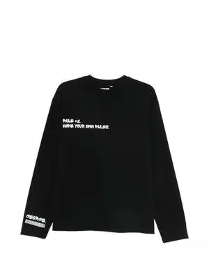 GEORGE. Slogan-print Long-sleeve T-shirt - Black