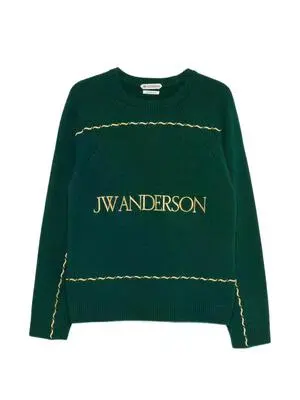 JW Anderson Logo Embroidered Wavy-stitch Sweater