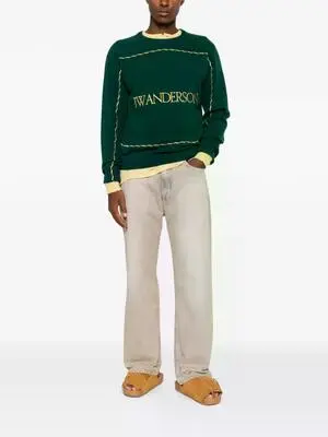 JW Anderson Logo Embroidered Wavy-stitch Sweater
