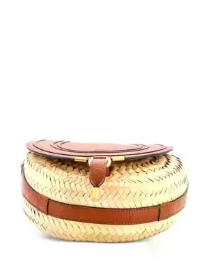 Chloé Marcie Basket Raffia And Leather Small Crossbody Bag
