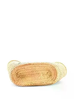 Celine Triomphe Basket Raffia With Leather Large Shoulder Bag