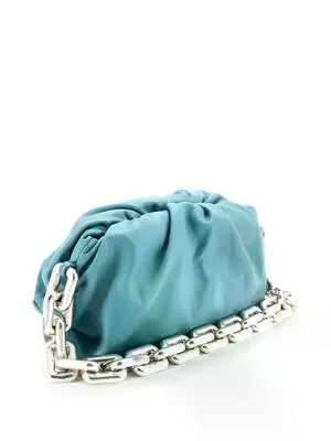 Bottega Veneta The Chain Pouch Leather Shoulder Bag - Blue