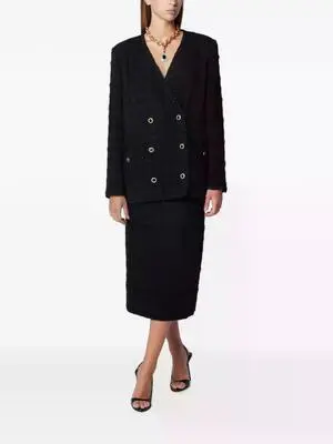 Alessandra Rich Bouclé Check Skirt