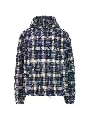 PLEASURES Mystic Check Frayed-edge Hoodie