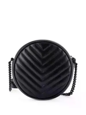 Saint Laurent Vinyle Round Camera Bag Matelasse Chevron Leather Crossbody Bag