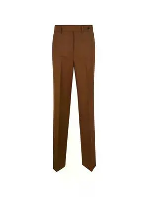 Kiton Pressed-crease Straight-leg Trousers - Brown