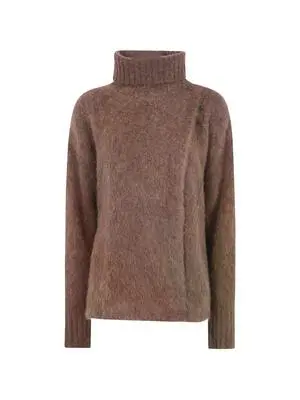 UMA WANG Roll-neck Alpaca-wool Sweater - Brown