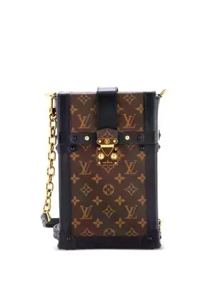 LOUIS VUITTON Vertical Trunk Pochette Monogram Canvas Crossbody Bag - Black