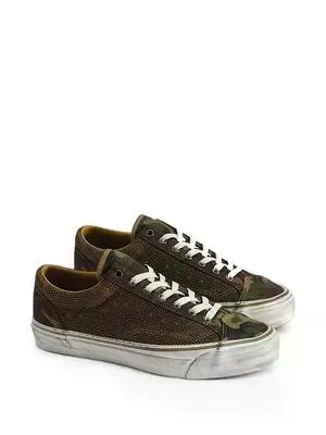 VANS Authentic Embellished Camouflage Canvas Lace-up Sneakers - Green