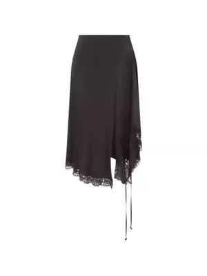 Vetements Lace-trimmed Asymmetric Skirt