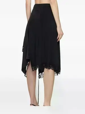 Vetements Lace-trimmed Asymmetric Skirt
