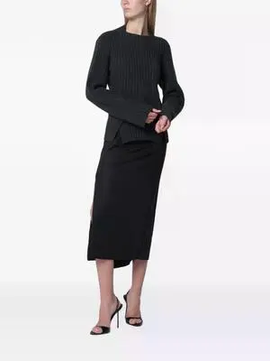 Victoria Beckham Pressed Tailored Midi Skirt