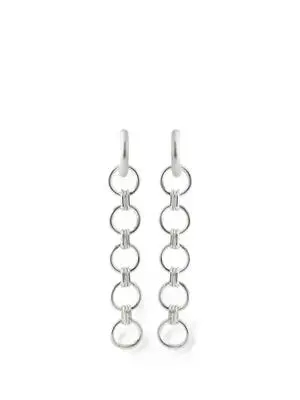 POISONED HEARTS Chain-link Drop Earrings - Silver