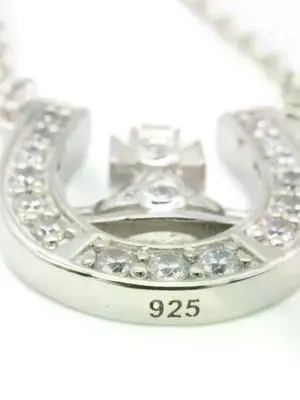 VIVIENNE WESTWOOD Tone Horseshoe Pendant Necklace With Crystal Embellishments