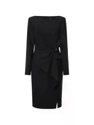 GENNY Bow-detail Pleated Midi Dress