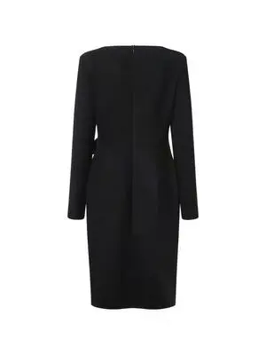 GENNY Bow-detail Pleated Midi Dress