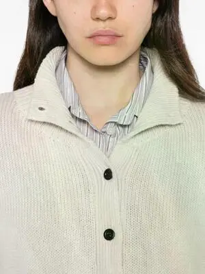HUGENBERG Ribbed Knit High Neck Cardigan