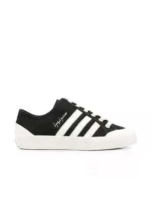 Y3 Nisi Lo Signature-print Stripe-detail Sneakers - Black