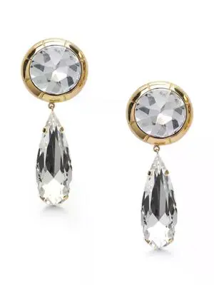 Alessandra Rich Crystal-pendant Drop Earrings - Gold
