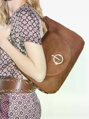 Liu Jo Stud-embellished Twist-lock Shoulder Bag - Brown