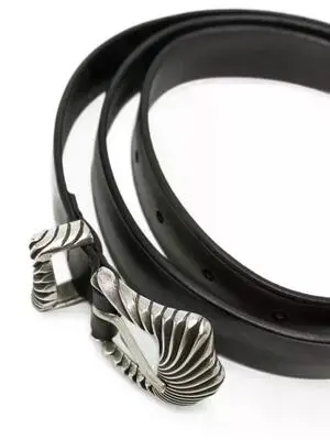 Orciani Engraved-buckle Leather Belt